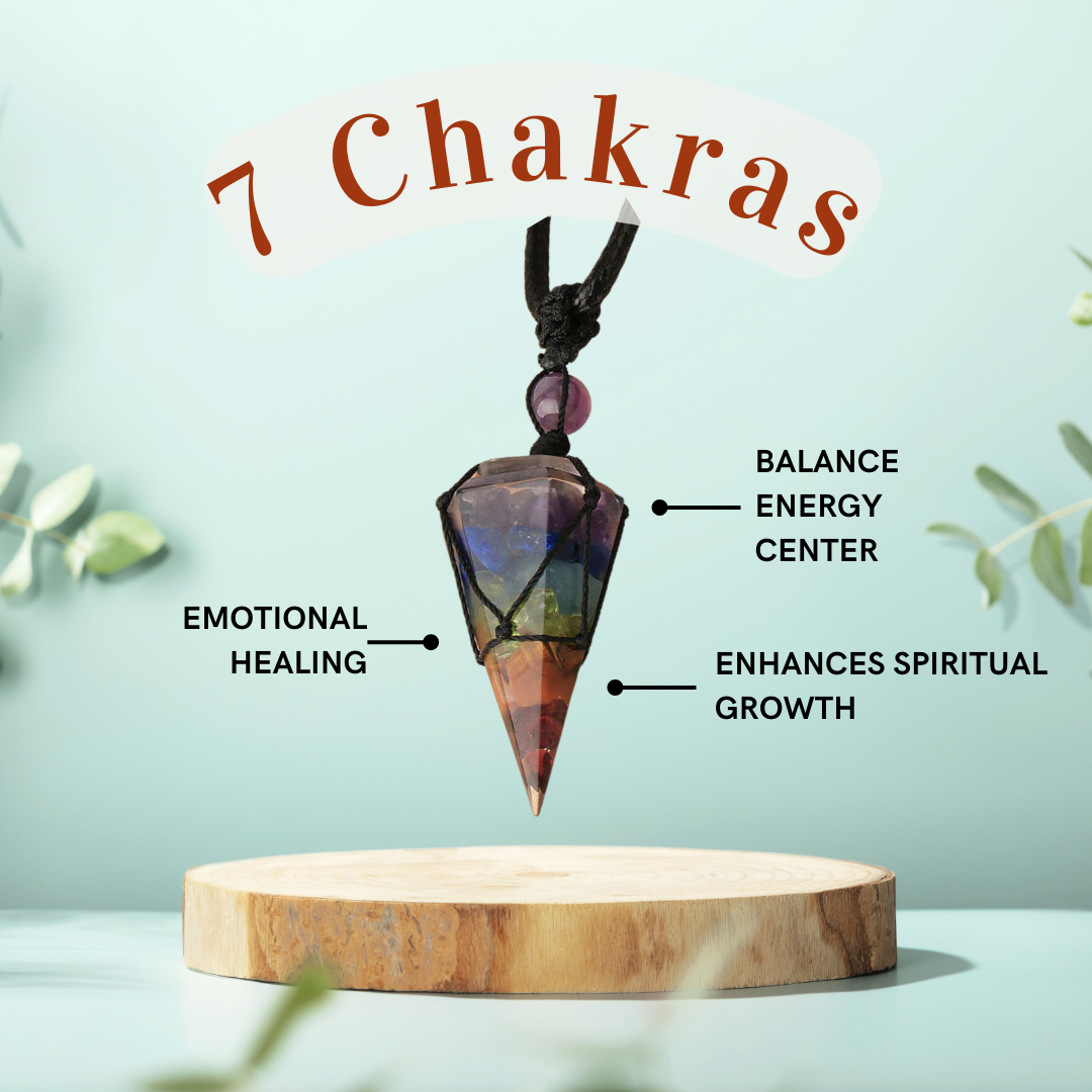 Balance Crystal Pendulum Necklace – 7 Chakras – Turix Crystals